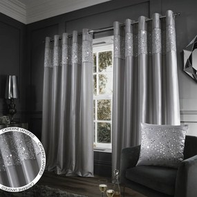 Šedé závěsy v sadě 2 ks 168x229 cm Glitzy Sequin – Catherine Lansfield