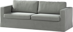 Potah na pohovku IKEA Karlstad 3-místná, nerozkládací, dlouhý barva šedá látka lesklé, sametová