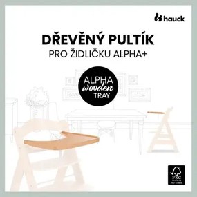 Hauck Pultík dřevěný k židličce Alpha+, Natural