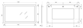 Sapho NIROX zrcadlo v rámu 1200x700mm, dub collingwood NX127-1919