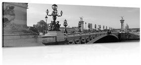 Obraz most Alexandra III. v Paříži v černobílém provedení Varianta: 120x40