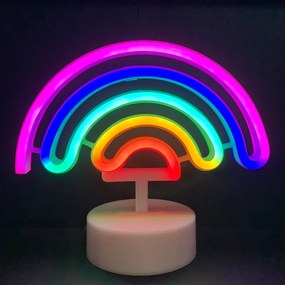 ACA DECOR Stolní LED dekorace Neon Rainbow