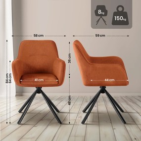 Židle Tipton manšestr – oranžová