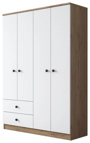 Šatní skříň BA 108 120 cm ořech/bílá