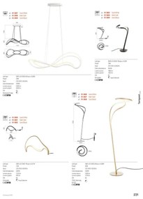 Redo 01-3598 - LED Stmívatelný lustr na lanku TEMPEST LED/58W/230V zlatá