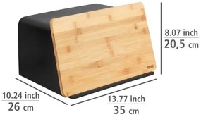 WENKO 54098100 - Chlebník KUBO 35x26,5 cm černá/hnědá
