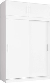 Šatní skříň posuvná s nástavbou Mono 150 cm bílá