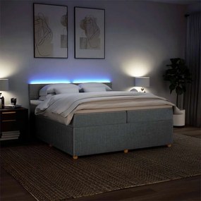 Box spring postel s matrací světle šedá 200 x 200 cm textil 3289863