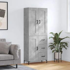 Skříň highboard betonově šedá 69,5x34x180 cm kompozitní dřevo 3200005