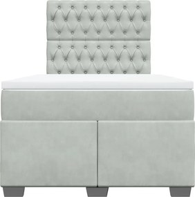 Box spring postel s matrací světle šedá 120x190 cm samet 3290864