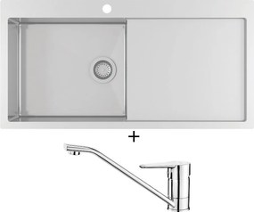 SET Aquastone ELEGANT 150-47/P nerez kartáčovaný + Deante CORIO BFC 060M chrom