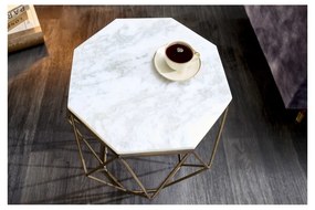 Massive home | Odkládací stolek DIAMOND NOBLES 50 CM bílý mramor