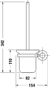 Duravit 99271000 - Nástěnná WC štětka D-CODE lesklý chrom