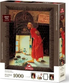 ART PUZZLE 5663 Puzzle s rámem a lepidlem 3v1 Cvičitel želv / 1000 díl