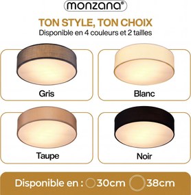 Stropní svítidlo šedý textil Ø38cm