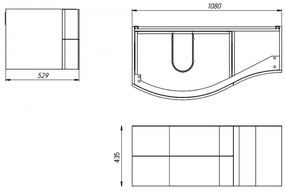 Lavedo Vanessa Indigo Blue 110 koupelnová skříňka s umyvadlem Orientace: Levá