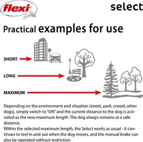 Flexi Select M pásek 7m černo-šedé / Vodítko