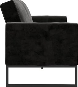 Černá sametová polohovací/rozkládací pohovka 217 cm Adley - II. jakost – CosmoLiving by Cosmopolitan