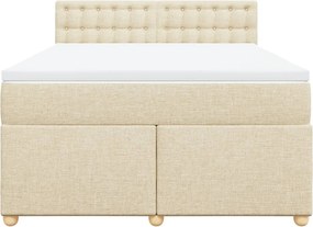 Box spring postel s matrací krémová 160x200 cm textil 3286750