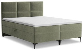 Zelená boxspring postel s úložným prostorem 160x200 cm Pakalana – Makamii