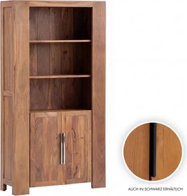 furniture-nabytek.cz - Knihovna Osvaro akácie - Stříbrné kovové úchytky
