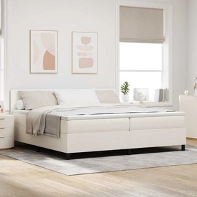 Postel s boxspringem s čelo Krémová a bílá 200 x 200 cm 3337529