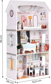 ECOTOYS Třípatrový domeček pro panenky Alice / od 3 let