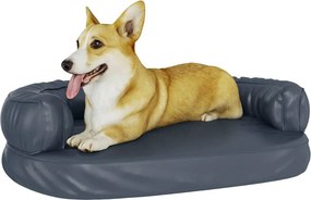 Ergonomický molitanový pelíšek pro psy modrý 75x53cm umělá kůže 171314