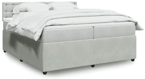 Box spring postel s matrací světle šedá 200x200 cm samet 3290142
