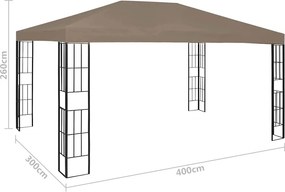 Altán 4 x 3 m taupe 312258