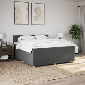 Box spring postel s matrací tmavě šedá 180x200 cm textil 3286760