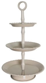 Kovový etažér Cake Stand Beige třípatrový Strömshaga
