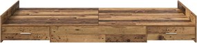 Rám postele s úložným prostorem s čelo Staré dřevo 120 x 190 cm 3335331