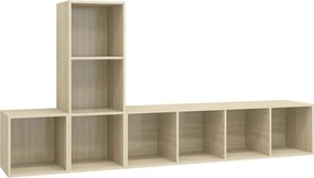 3dílný set TV skříněk dub sonoma dřevotříska 3079829