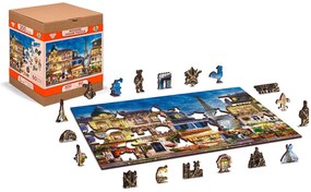 Puzzle wooden city dřevěné puzzle snídaně v paříži 2v1, 300 dílků eko