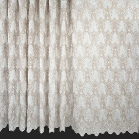 Voálová Luxusní vyšívaná záclona bílá Versailles Beige metráž Ervi 3634-13