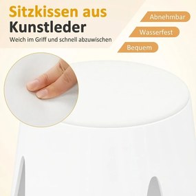 Costway Sada 8 stohovatelných taburetů kulaté plastové taburetky přenosné židle