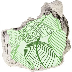 Wallmuralia Nálepka 3D díra na zeď Listí vzor 75x75 cm