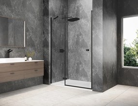 Polysan Polysan, GLOBE BLACK obdélníková sprchová zástěna 1000x800mm, matné sklo, pravé, GB1010-3215MRB