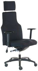 ALBA Ergonomická kancelářská židle PAULA - 24/7, černá látka / nosnost 160 kg