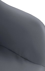 Barová židle Natoma umělá kůže bílá konstrukce – šedá