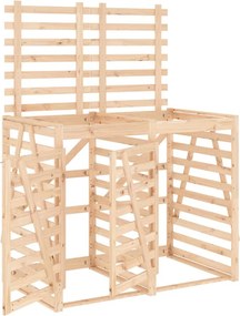 Úložný box na dvě popelnice masivní borové dřevo 3157685