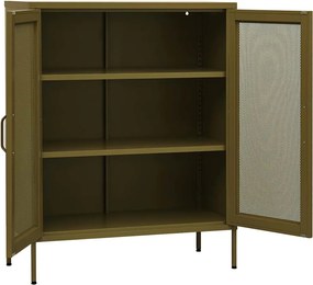Úložná skříň olivově zelená 80 x 35 x 101,5 cm ocel 336171