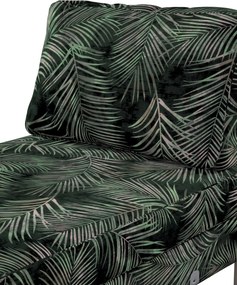 Potah na přídavný šezlong IKEA Karlstad, krátký barva zelená látka sametová, vzorované