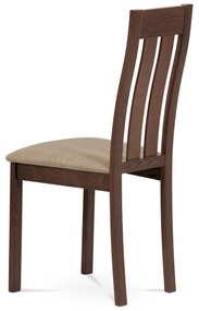 Jídelní židle BC-2602 WAL masiv buk, barva ořech, látka béžová