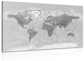Obraz nádherná černobílá mapa světa