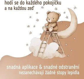 Sipo Nástěnné samolepky do dětského pokoje, Teddy bear on a ladder