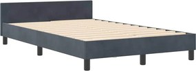 Postel s boxspringem s čelo Tmavě šedá 120 x 200 cm samet 3344868