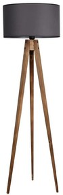 Černo-hnědá stojací lampa s textilním stínidlem (výška 153 cm) Tripod – Opviq lights