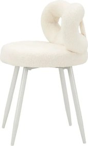 Designová jídelní židle Ilary Mini bouclé bílá